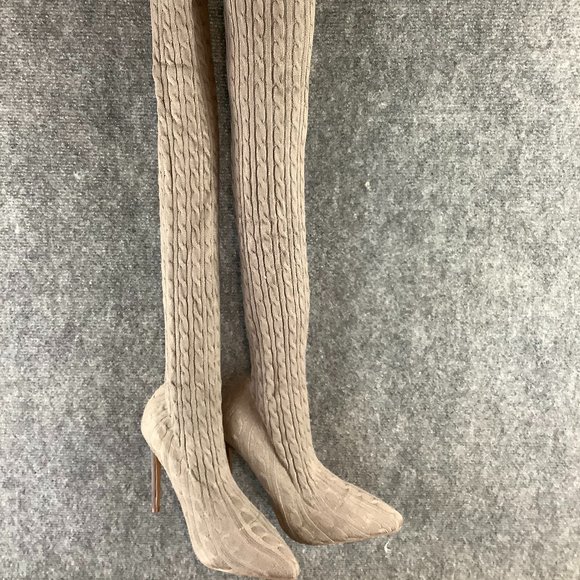 Lilianna | Shoes | Lilianna Xaya Knit Over The Knee High Heel Boots ...